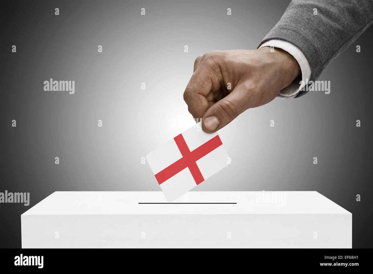 Ballot box painted into national flag colors - England Stock Photo - Alamy