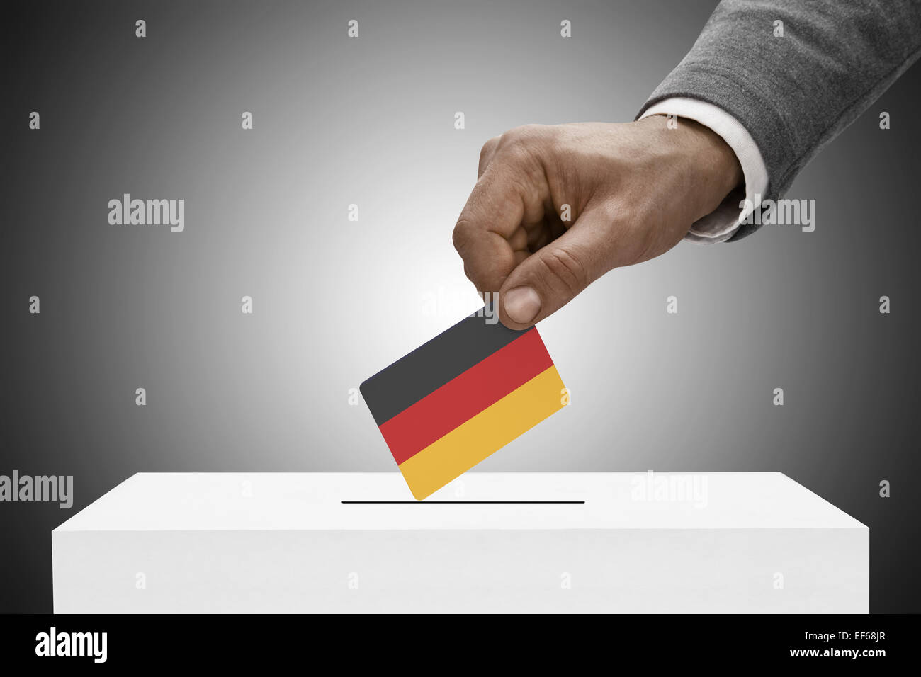 Ballot box painted into national flag colors - Germany Stock Photo - Alamy