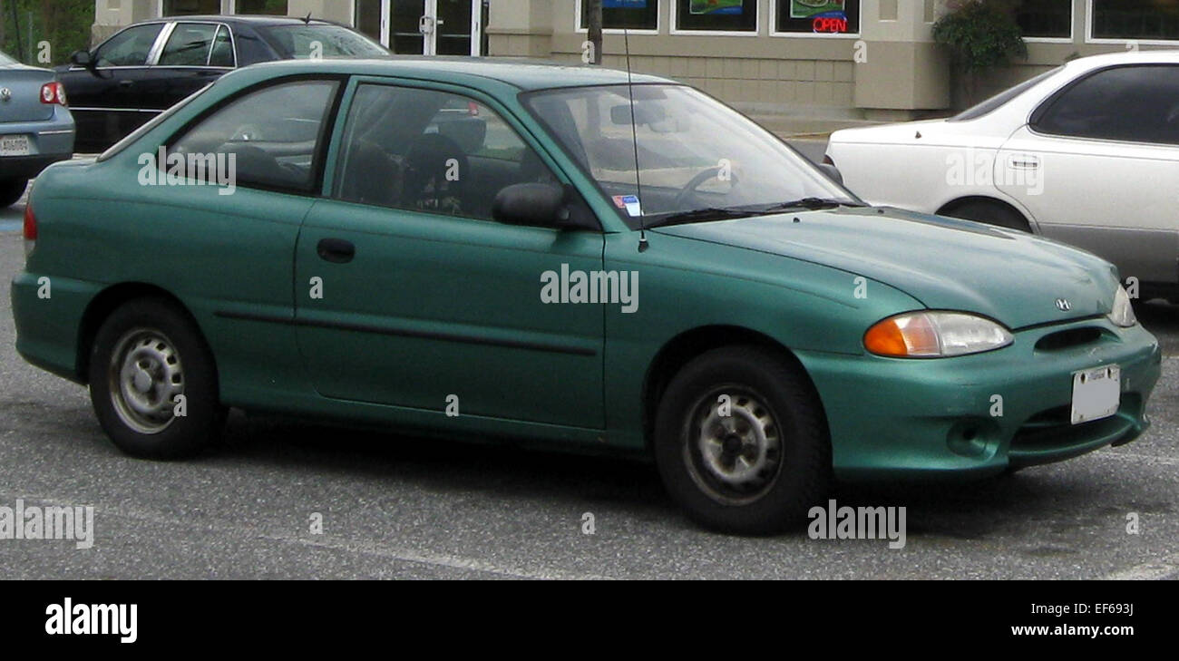 The first-generation Hyundai Accent hatchback, introduced in the early ...