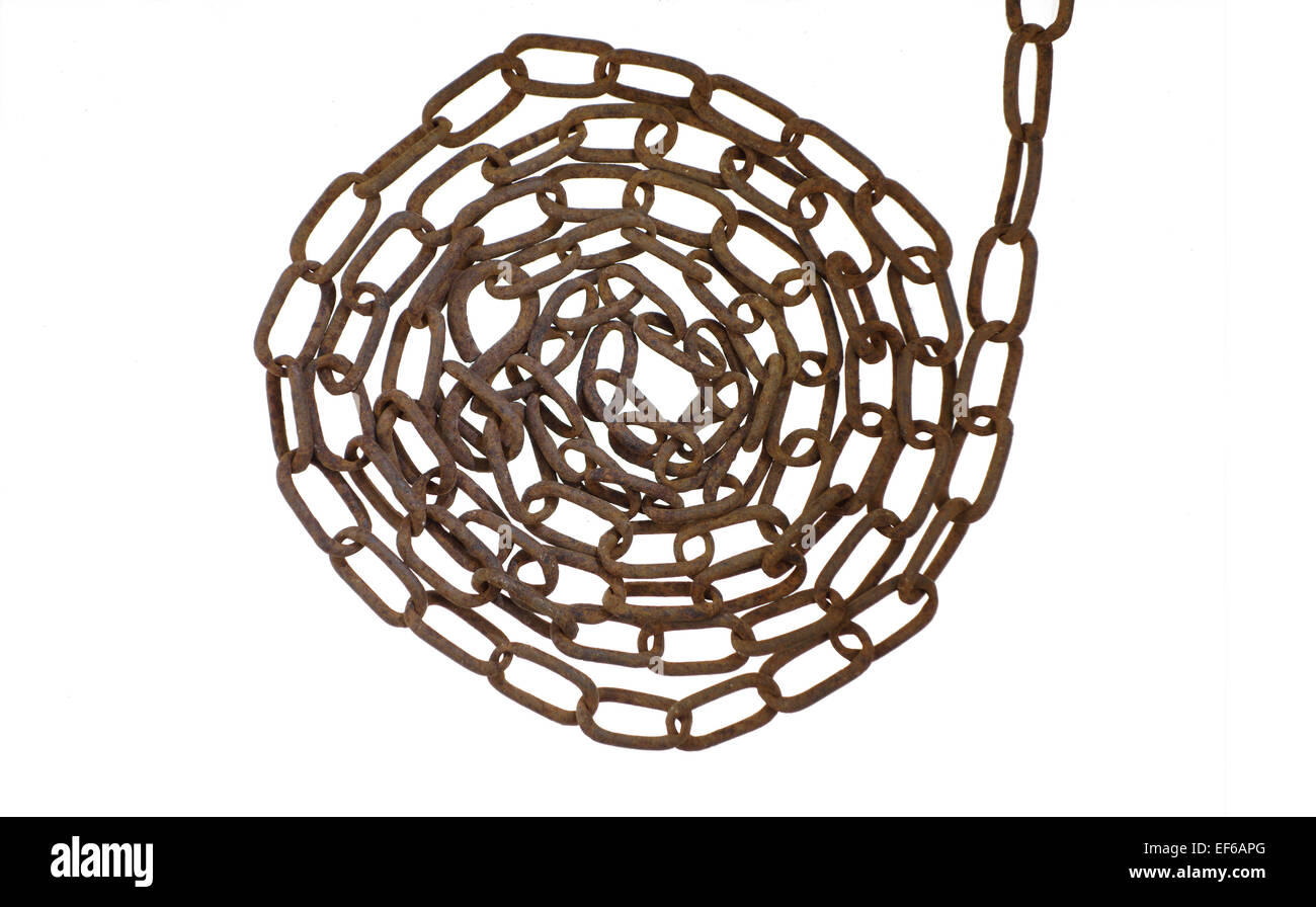 rusty chain over white background Stock Photo - Alamy