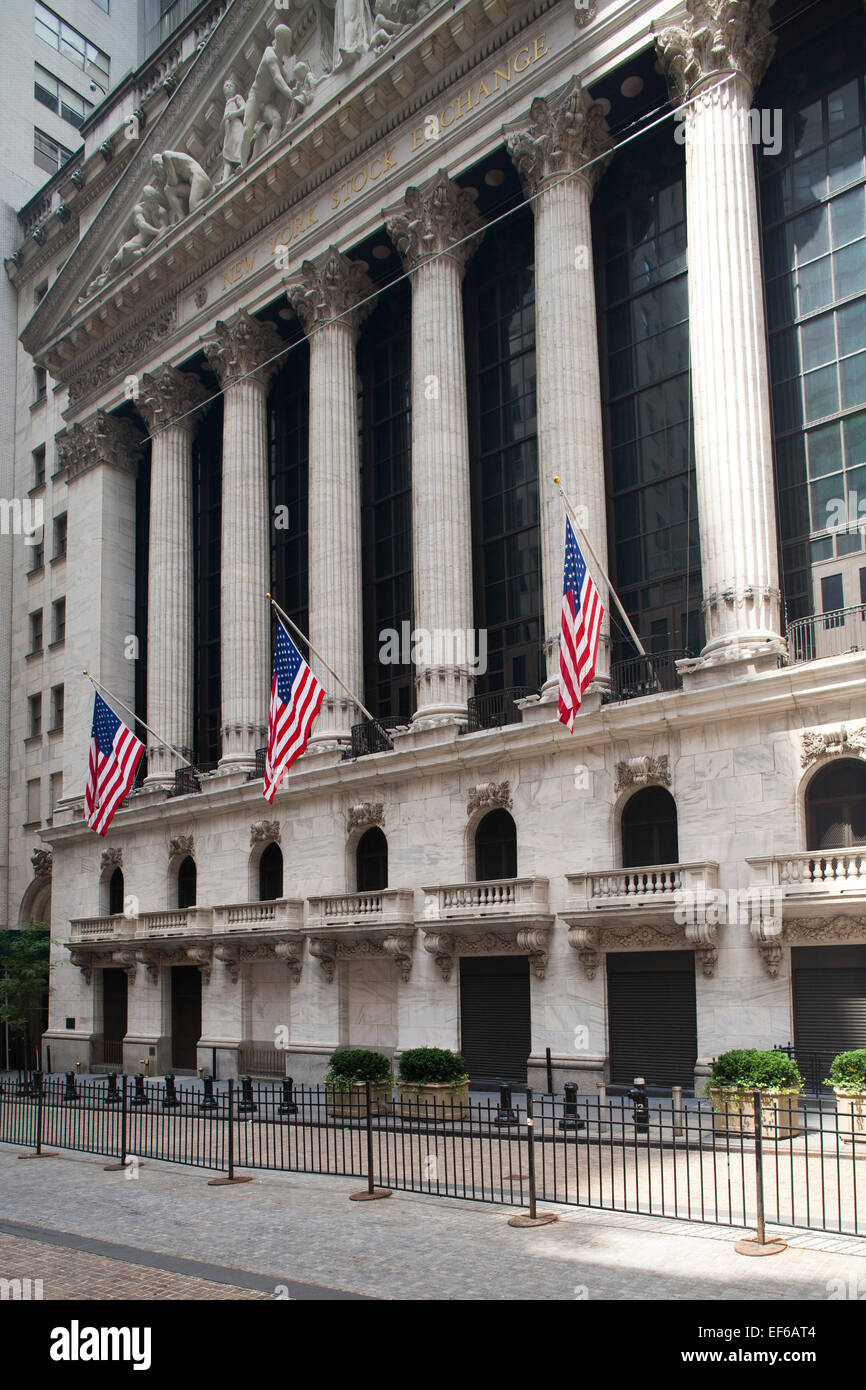 new york stock exchange, wall street, financial district, manhattan ...