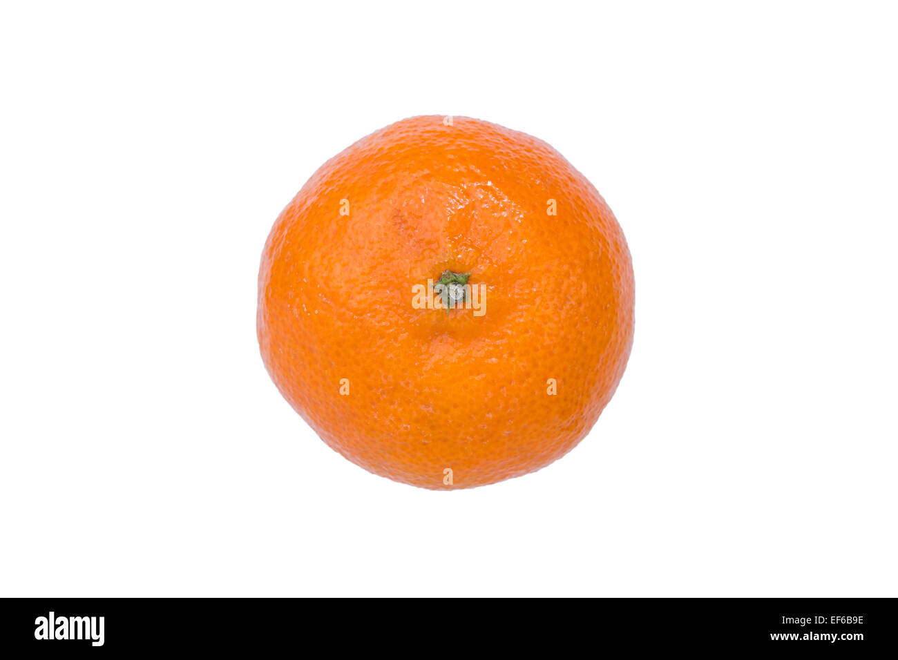 Closeup of a ripe clementine (Citrus clementina), isolated on white ...