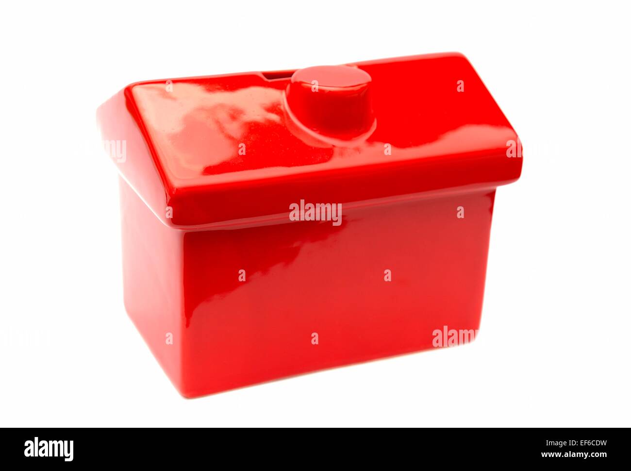 A red house money box Stock Photo - Alamy
