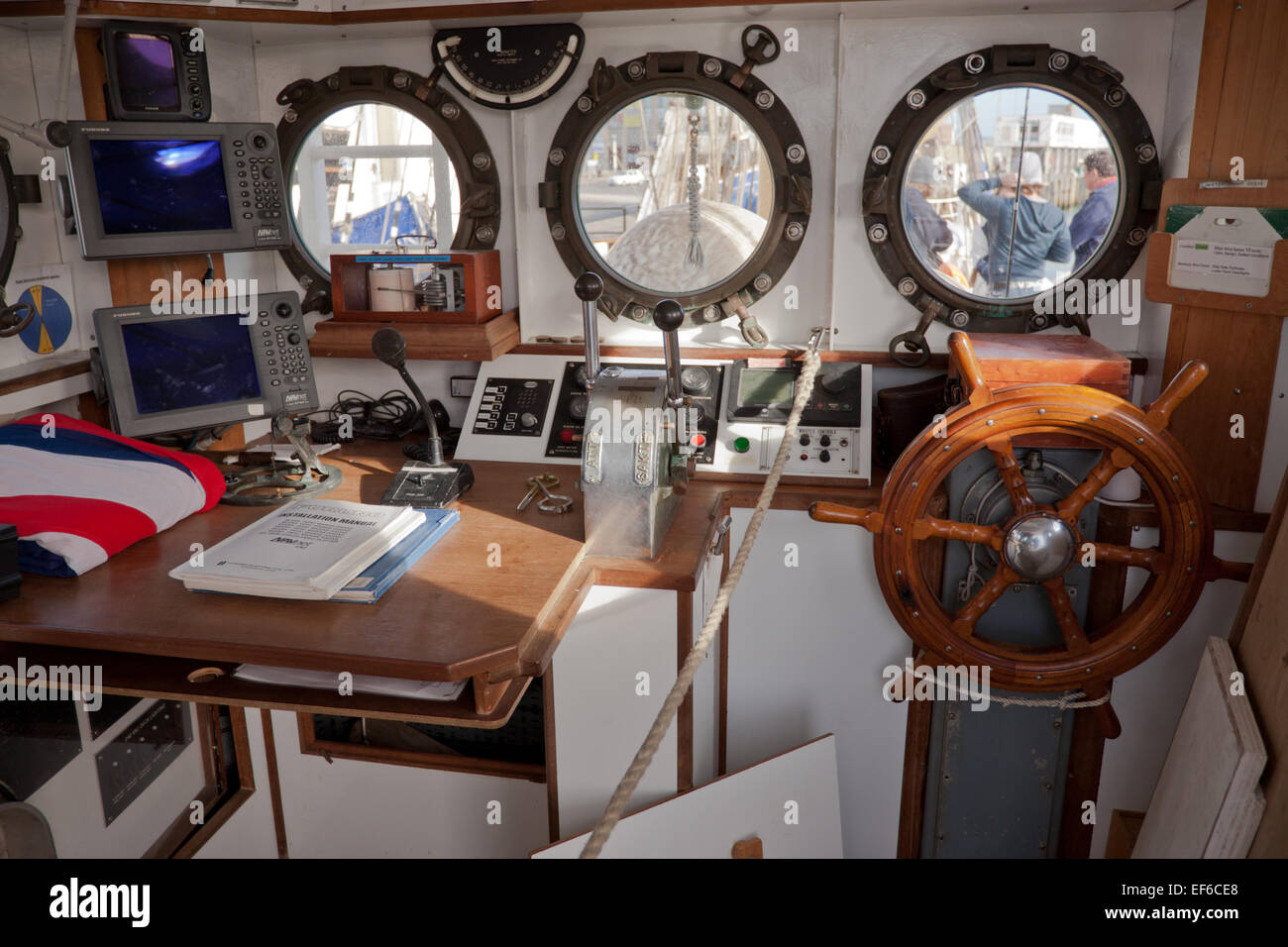 Sailing ship helm hi-res stock photography and images - Alamy