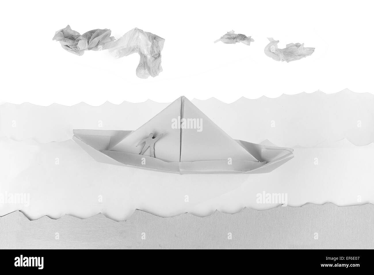 A floating boat Black and White Stock Photos & Images - Alamy