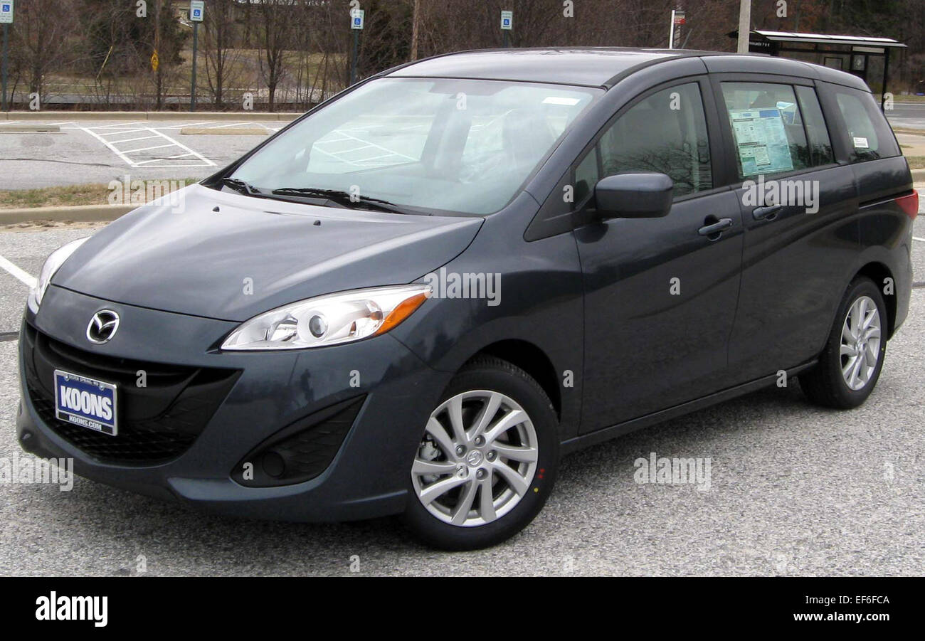 The 2012 Mazda5 Sport is a compact minivan offering three rows of ...