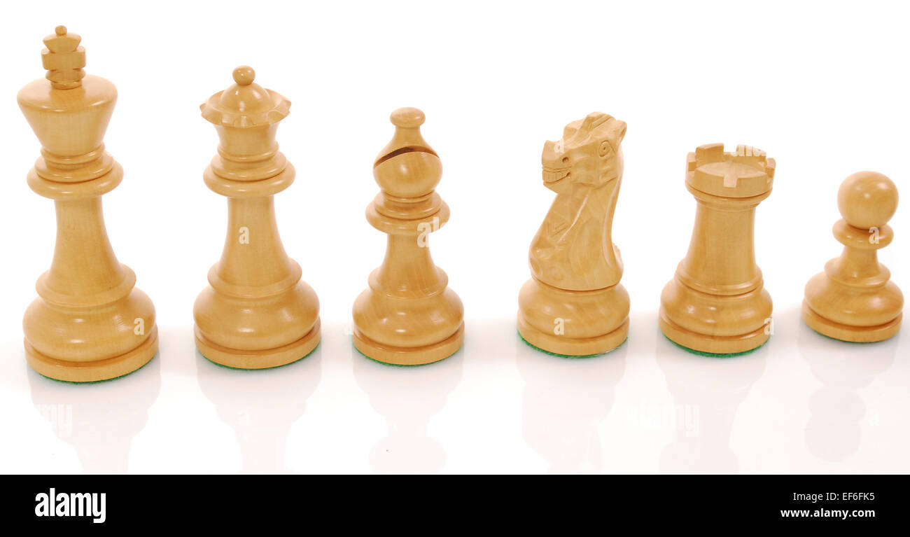 The chess pieces isolated on a white background Stock Photo - Alamy