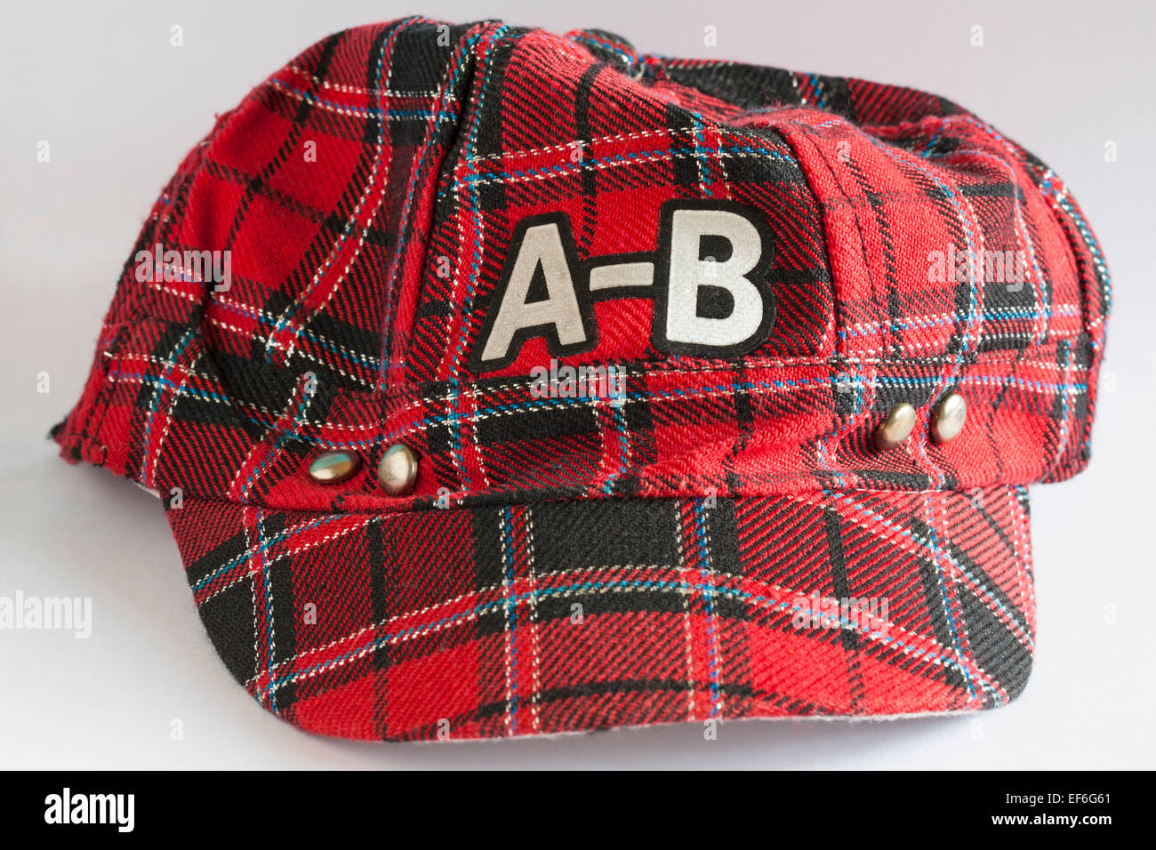 A-B tartan baseball cap isolated on white background Stock Photo - Alamy