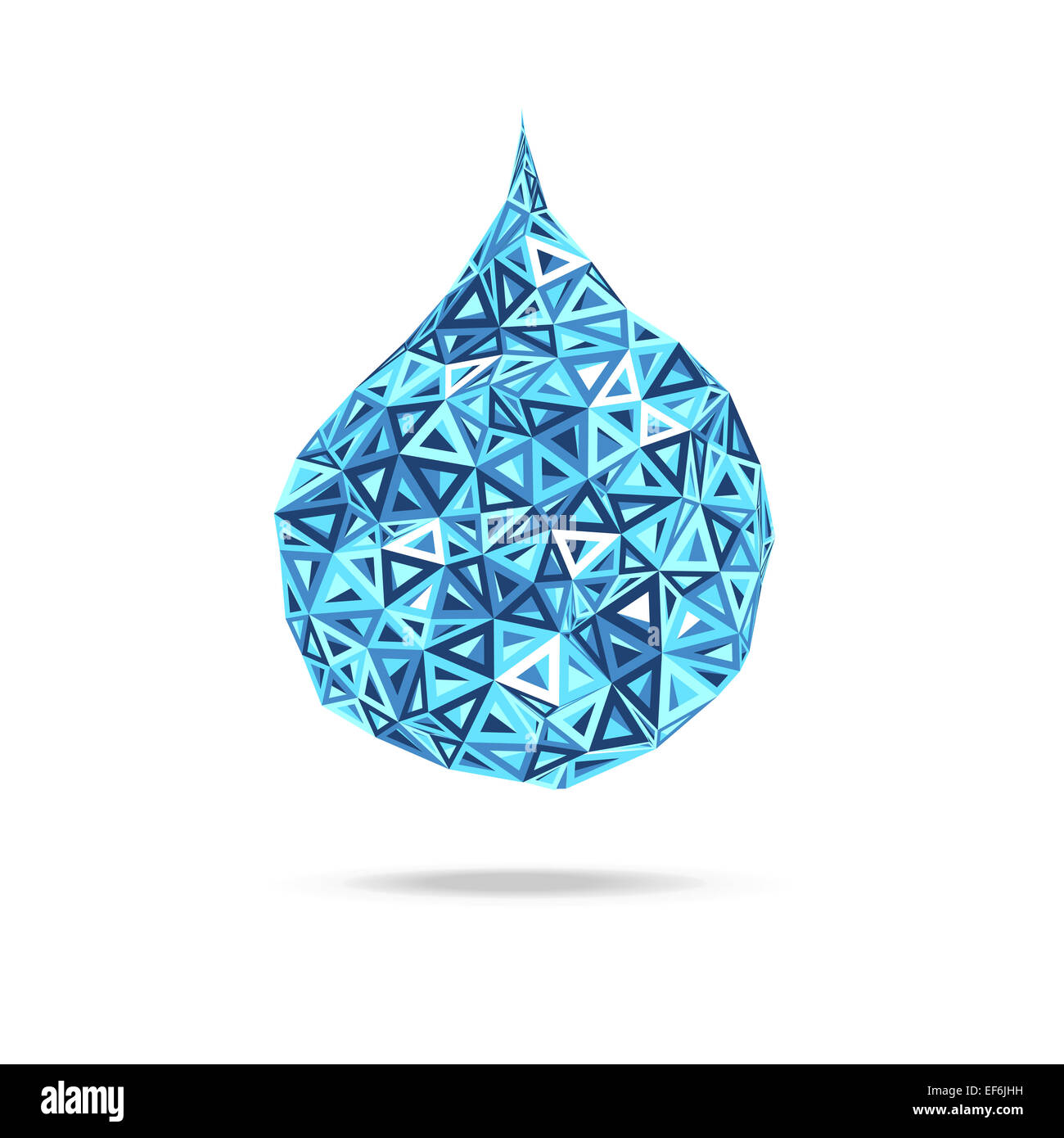 Blue abstract water drop their triangles on a white background Stock ...