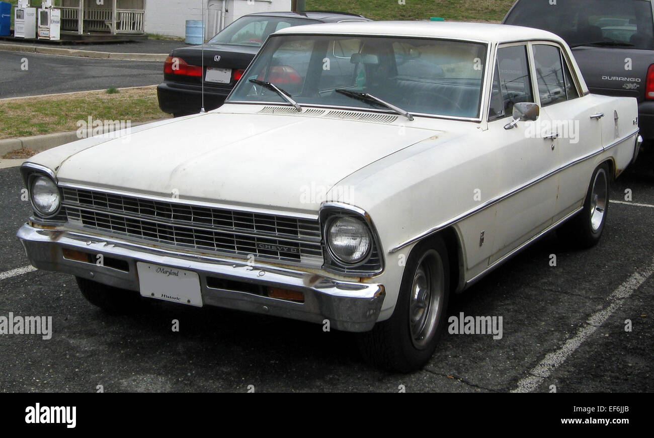 The Chevrolet Nova sedan, produced in various models through the 1960s ...