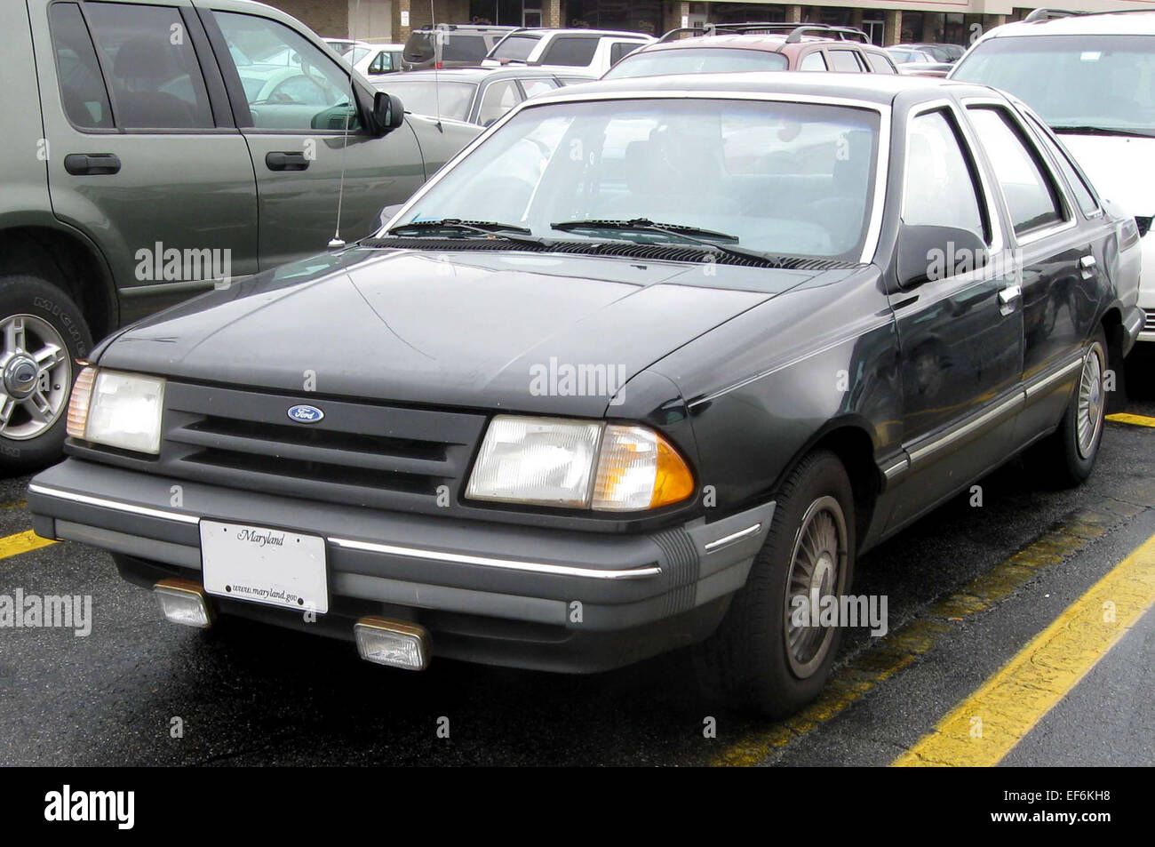 The Ford Tempo, photographed on October 31, 2009, is a compact car ...