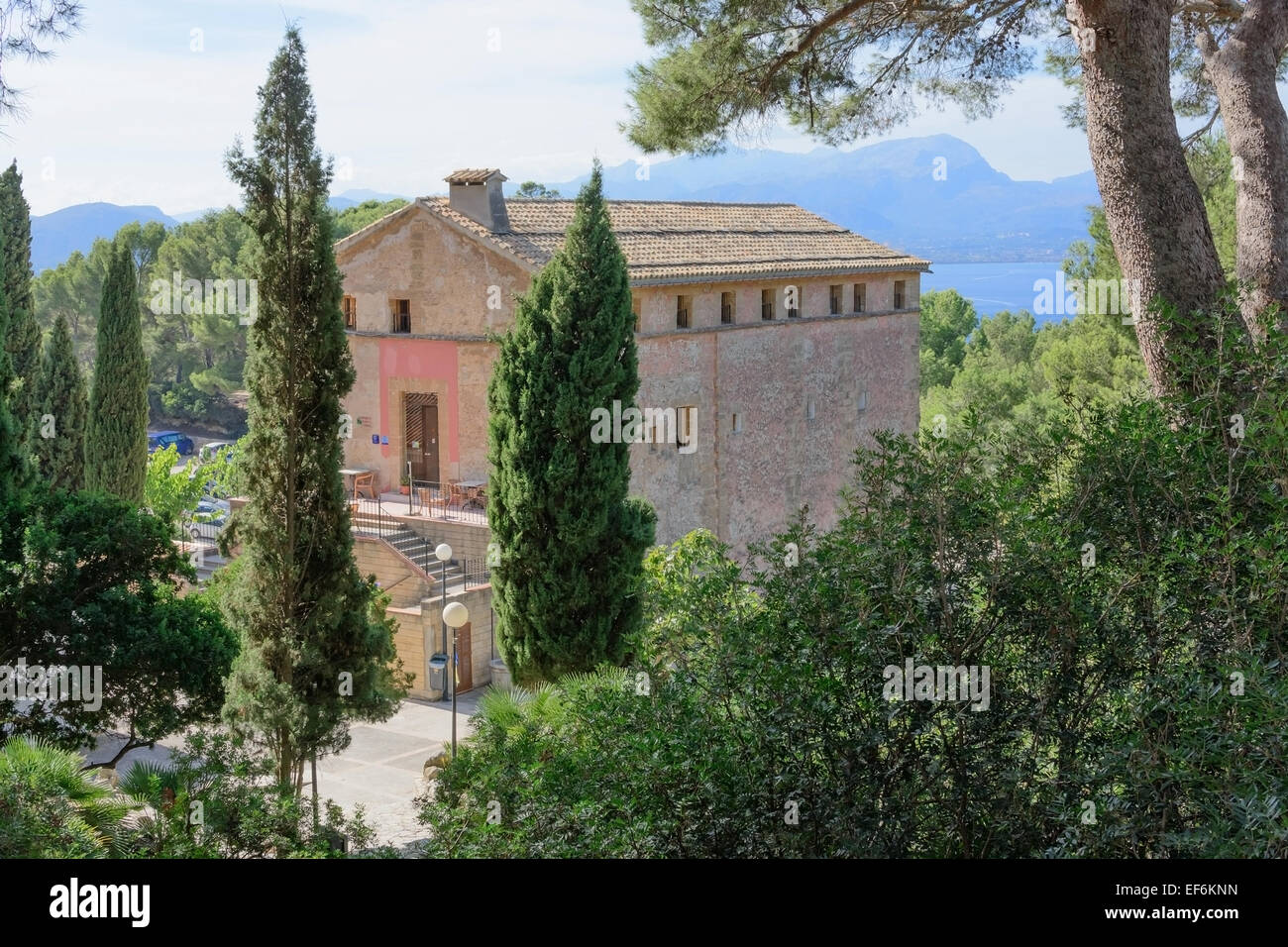 ALCUDIA, MAJORCA, SPAIN - OCTOBER 24 2013: Ermita Victoria with ...
