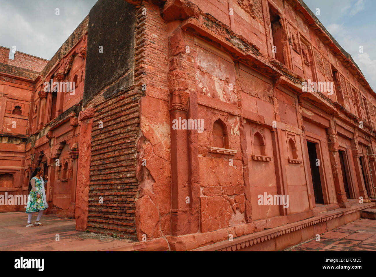 Young female at Akbar Mahal inside Agra Red Fort complex, India Stock ...