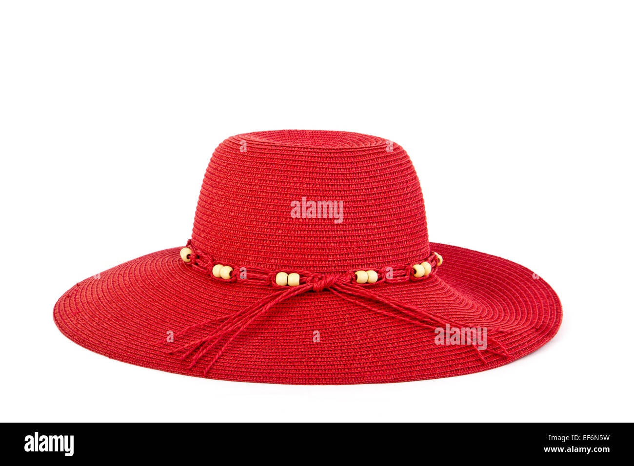 red summer hat isolated on white background Stock Photo - Alamy