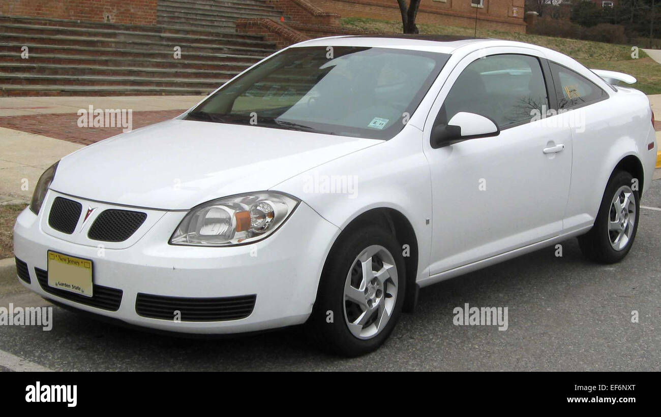 The Pontiac G5 coupe, produced by General Motors, is a compact car ...