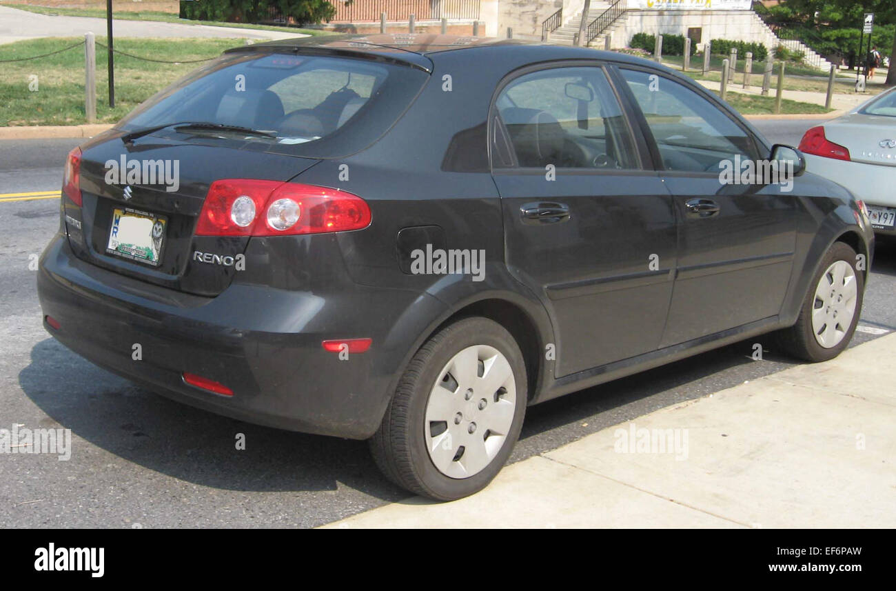 The rear view of a Suzuki Reno, showcasing its compact size, sleek ...