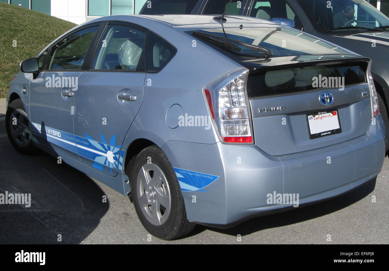 Toyota Prius plug in hybrid rear 12 15 2010 Stock Photo - Alamy