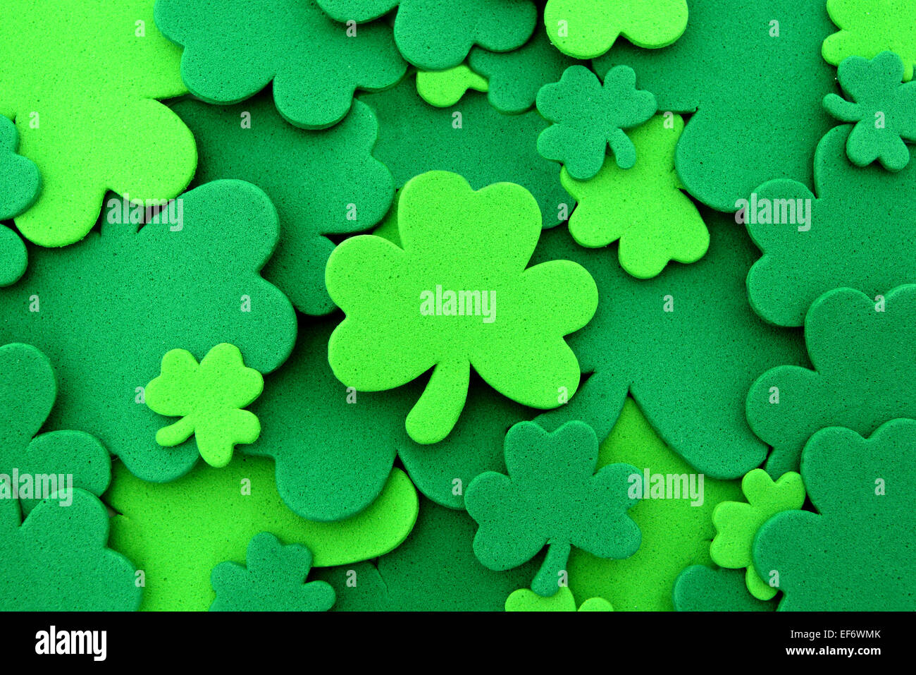 St Patrick's Day shamrock confetti background Stock Photo - Alamy