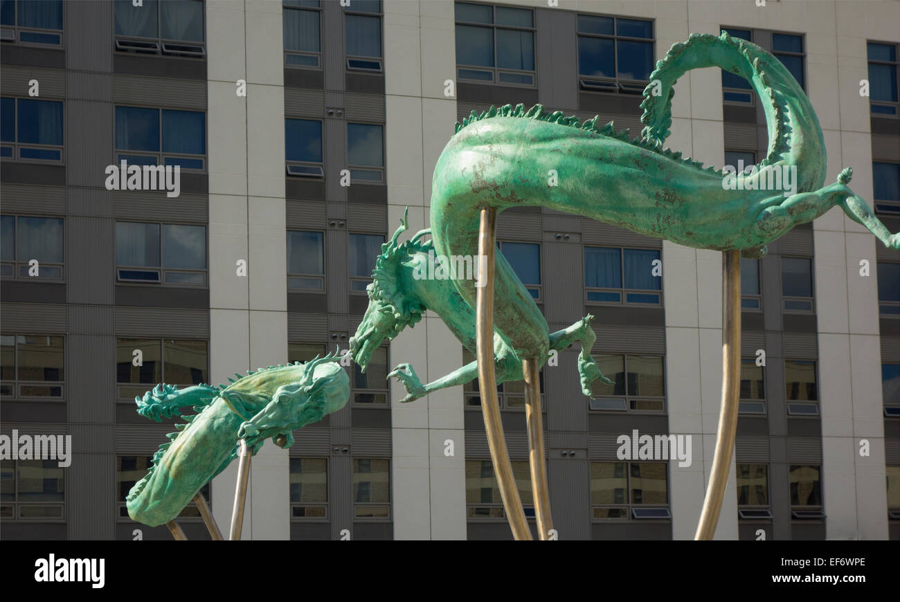 dragon sculptures in Chinatown Philadelphia PA Stock Photo - Alamy