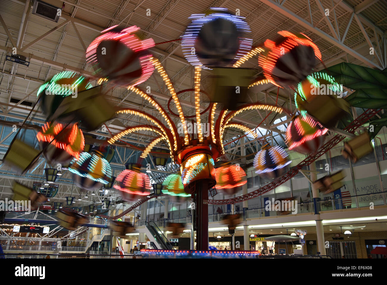 An indoor fairground ride inside Galerie de la Capitale shopping mall ...