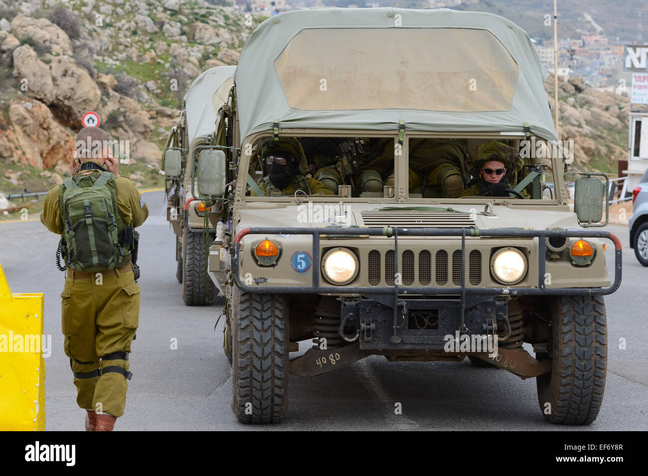Golan Heights. 27th Jan, 2015. Israeli soldiers are seen at the ...