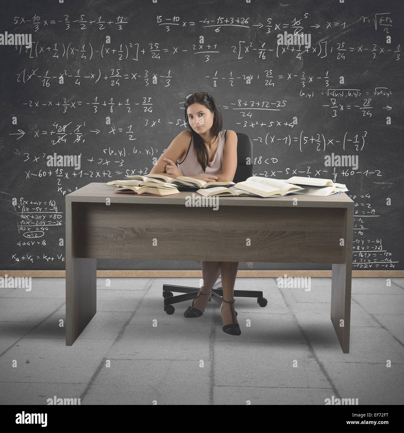 Vintage math teacher Stock Photo - Alamy