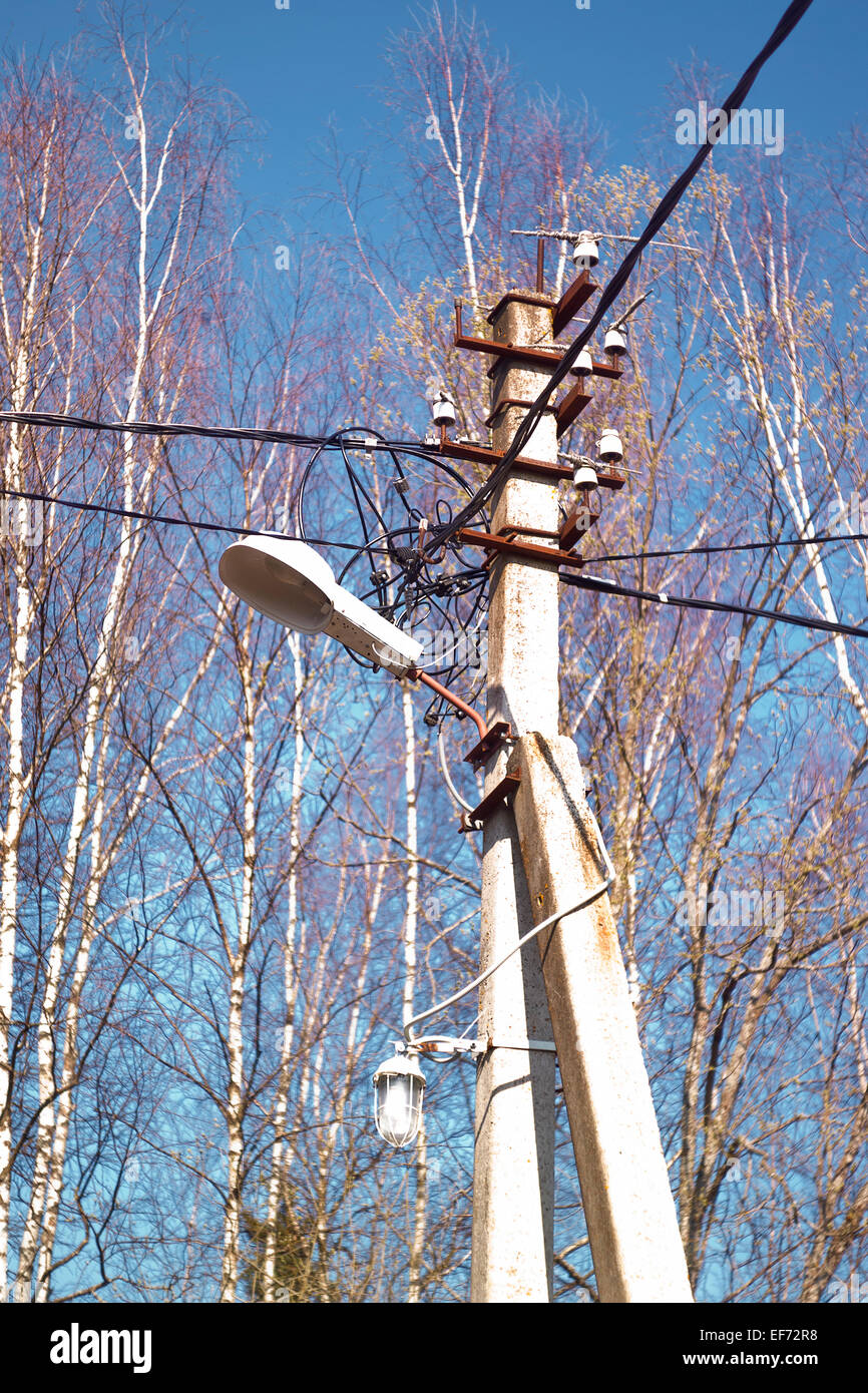 Post and Cables Stock Photo - Alamy