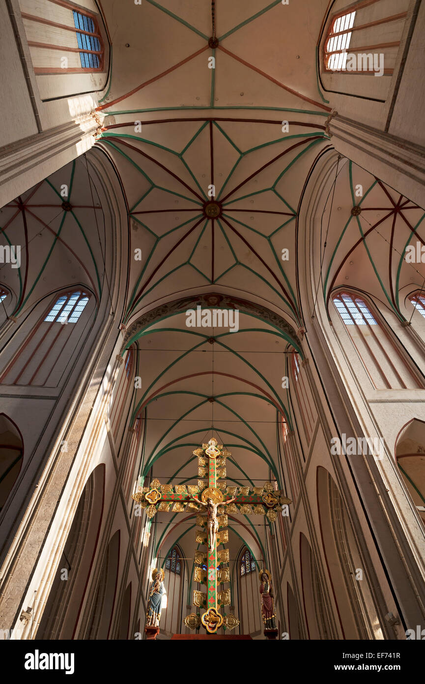 Gothic vault, early 13th century, triumphal cross from 1420, in the ...