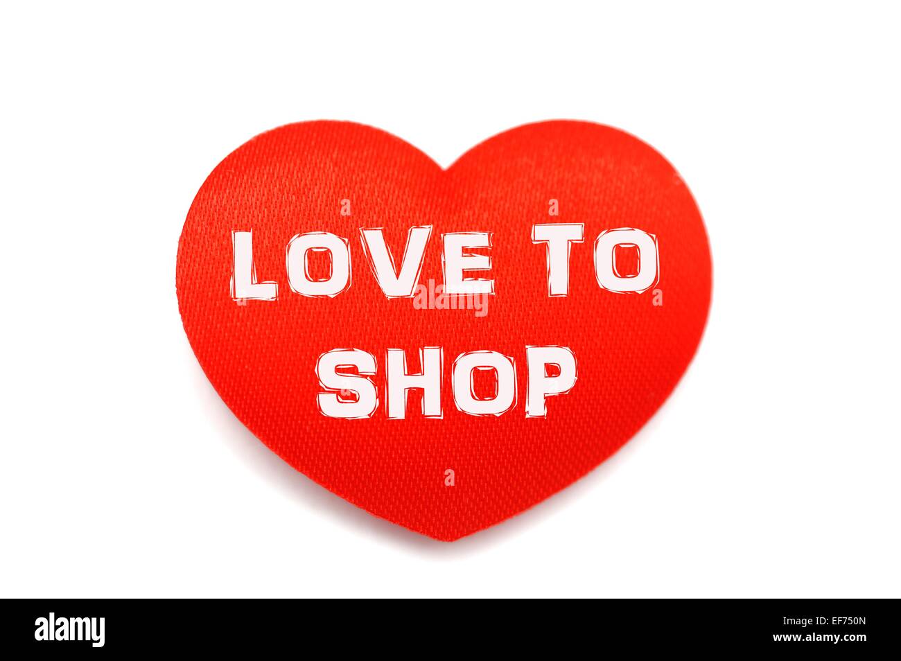 Love to shop red heart shopping concept Stock Photo - Alamy