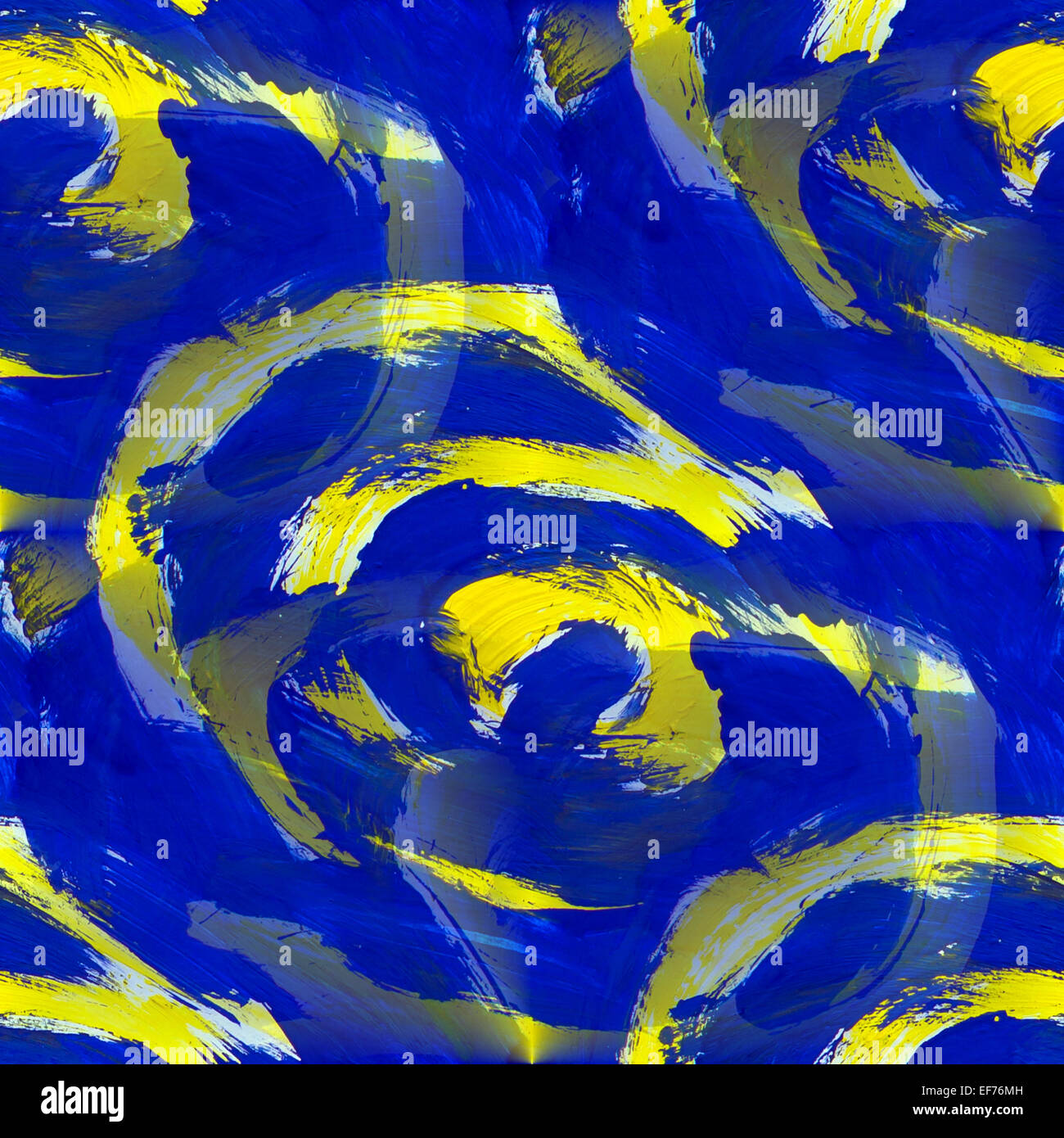 bright yellow blue abstract background seamless gouache Stock Photo - Alamy