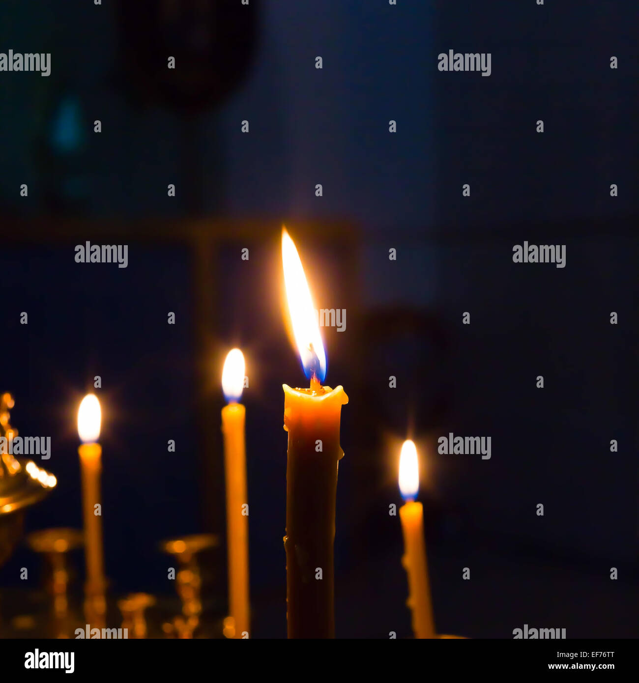candles lighting in russian orthodox church Stock Photo - Alamy
