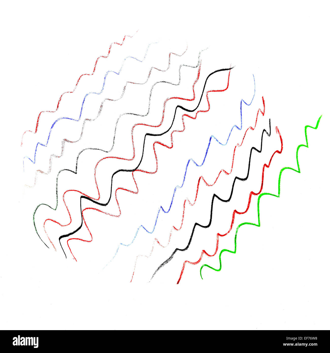 colored wavy lines in pencil abstract texture artist Stock Photo - Alamy