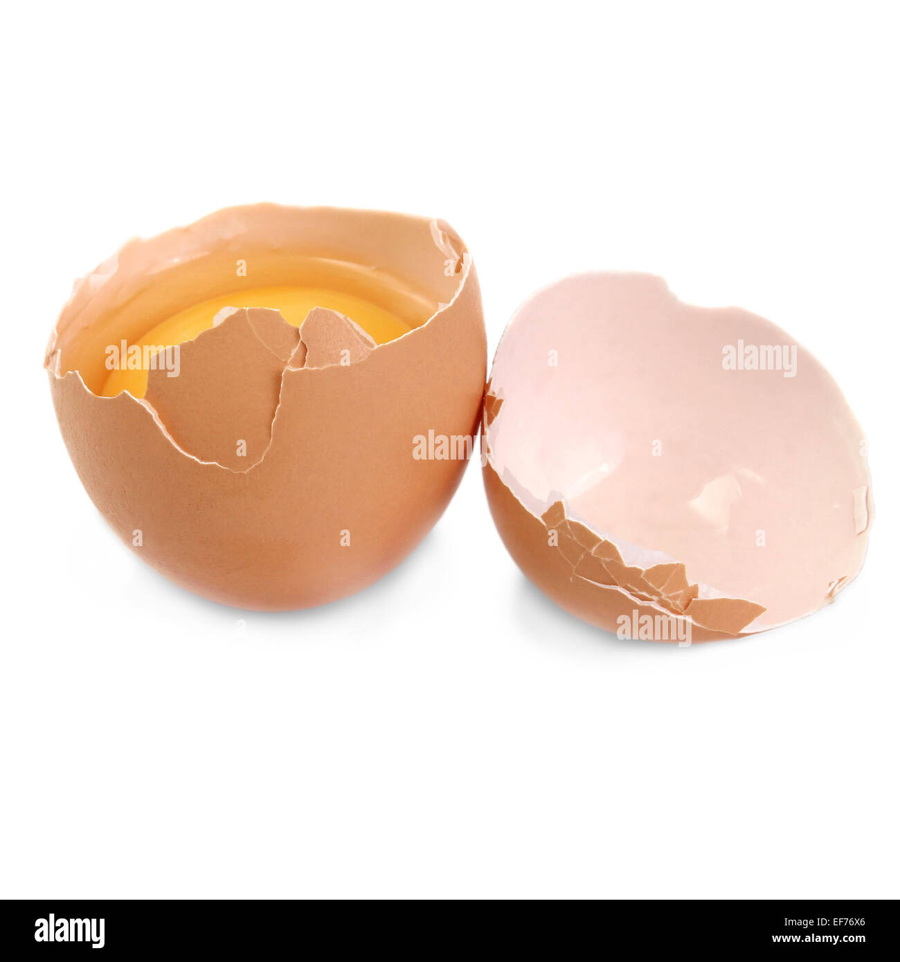 eggs smashed isolation against a white background Stock Photo - Alamy