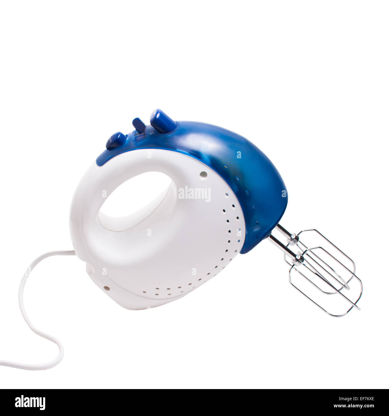 electric mixer blue isolated on white background with clipping p Stock ...