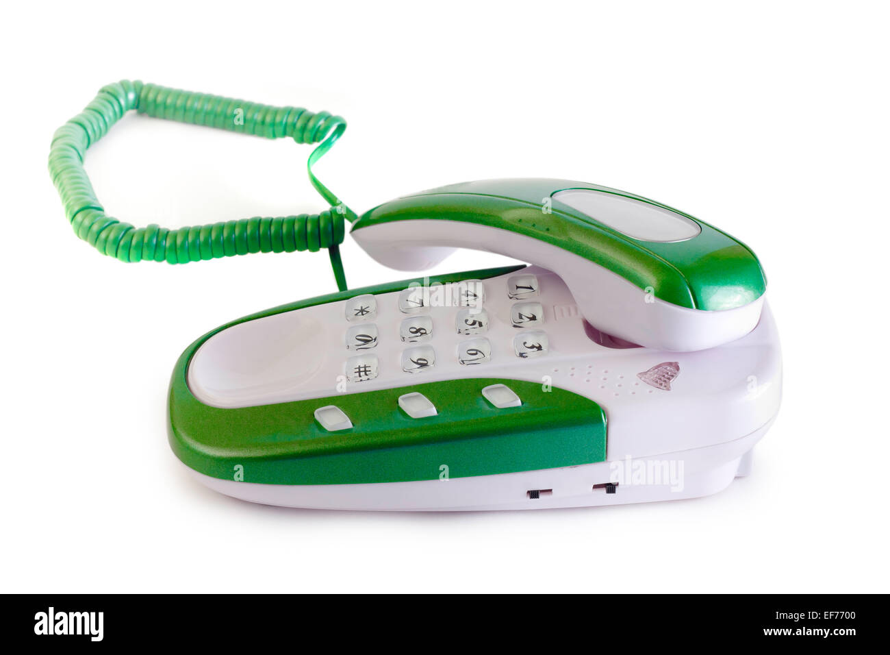 green phone isolated on wchite background Stock Photo - Alamy