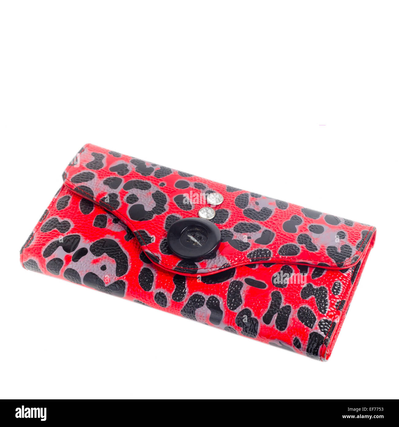 Red wallet leather isolated white background Stock Photo - Alamy