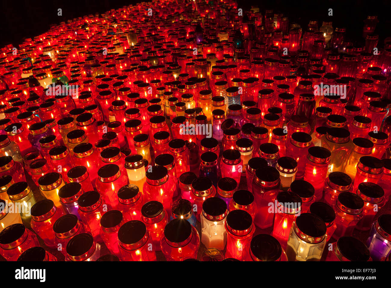 Thousands of candles, path to heaven Stock Photo - Alamy