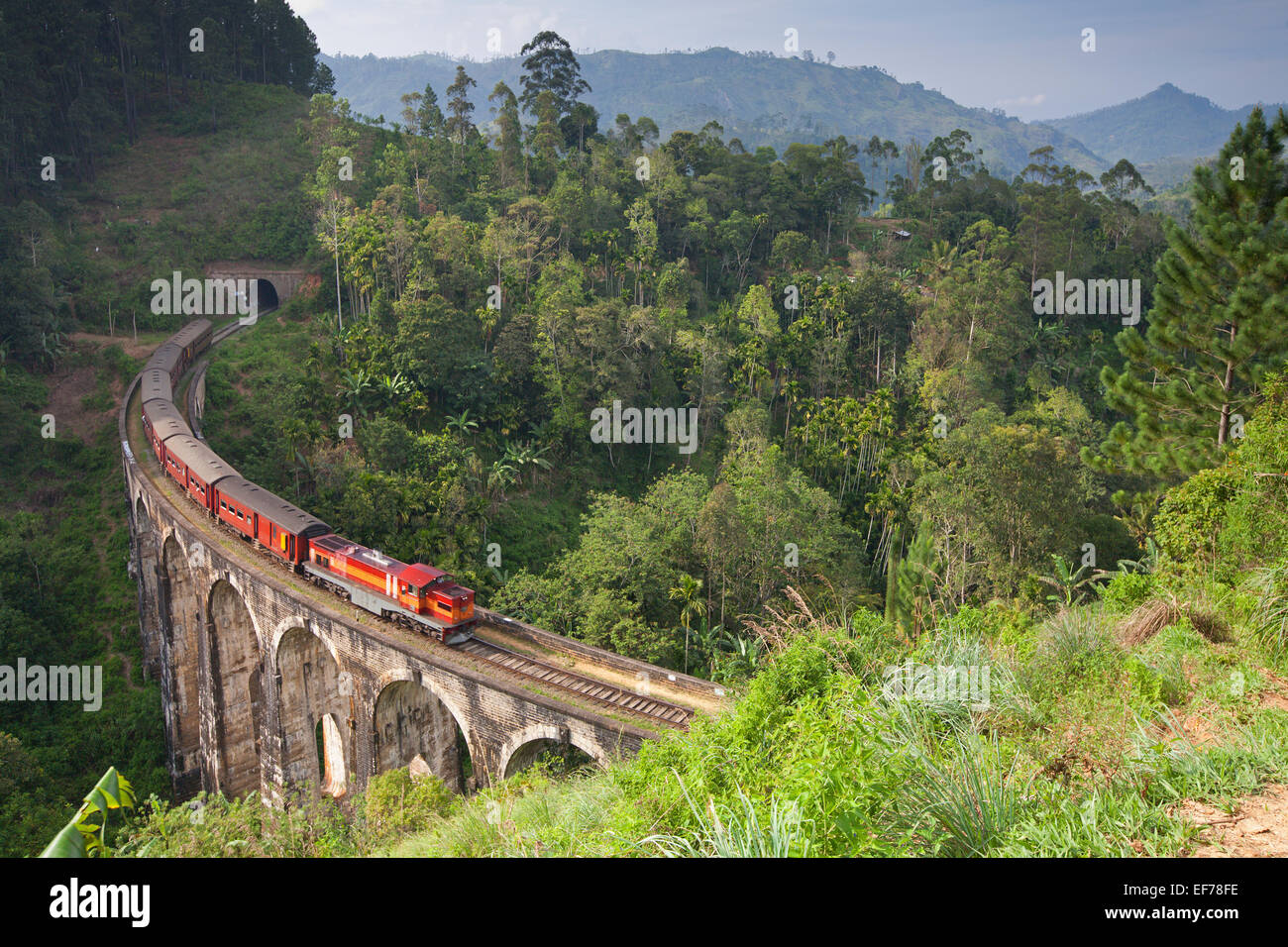 HILL COUNTRY TRAIN TRAVELLING THROUGH ELLA COUNTRYSIDE Stock Photo - Alamy