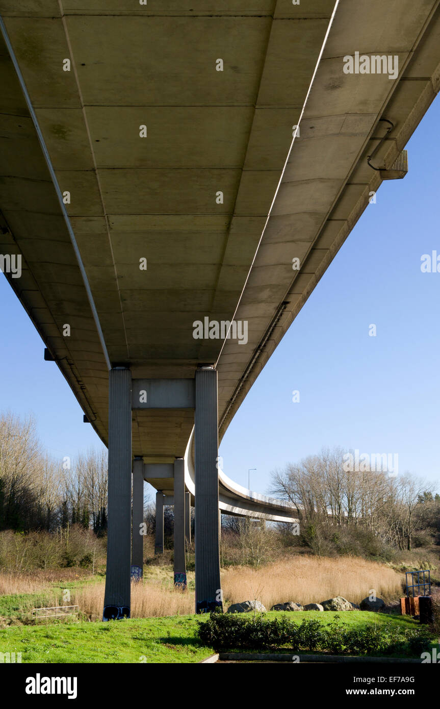 Bridge carrying Peripheral Distributor Road over river Rhymney, Rumney ...