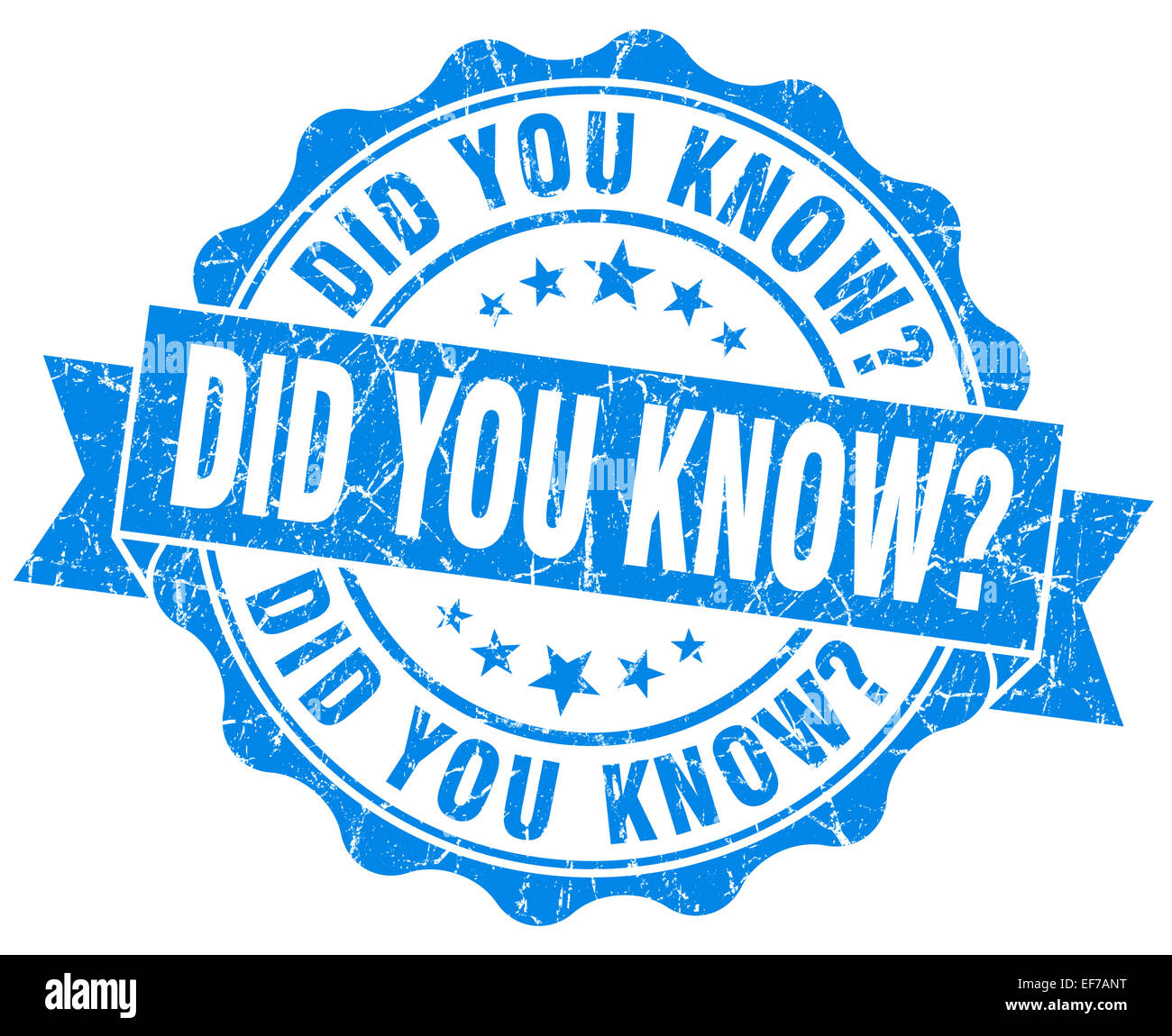 did you know blue grunge seal isolated on white Stock Photo - Alamy