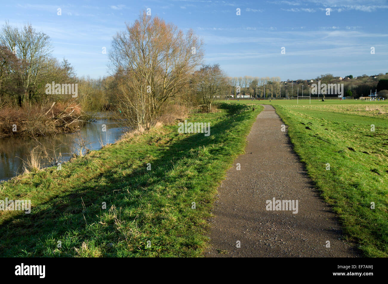 River rhymney trail valley cardiff rumney wales hi-res stock ...