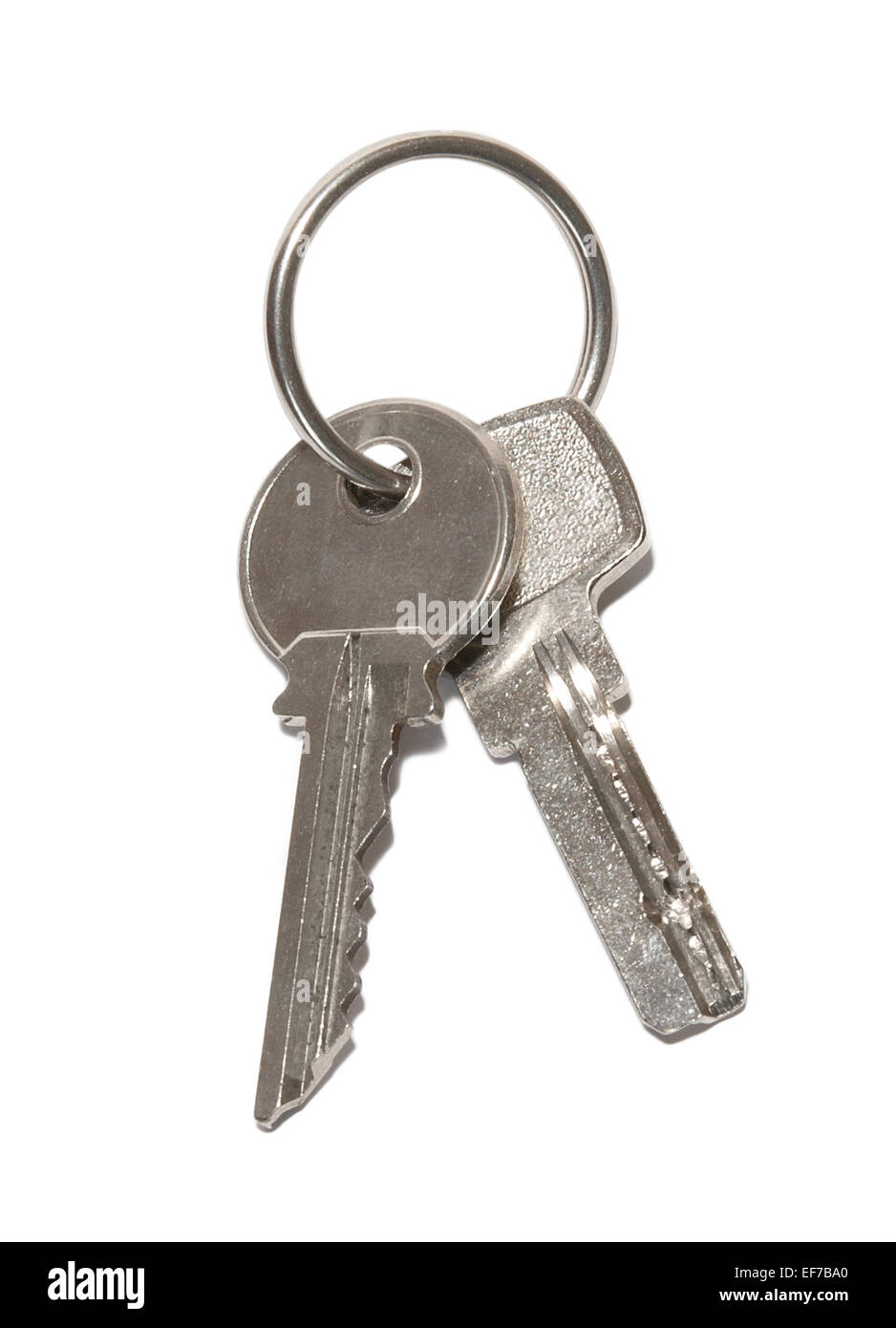Two silver keys isolated on white background Stock Photo - Alamy