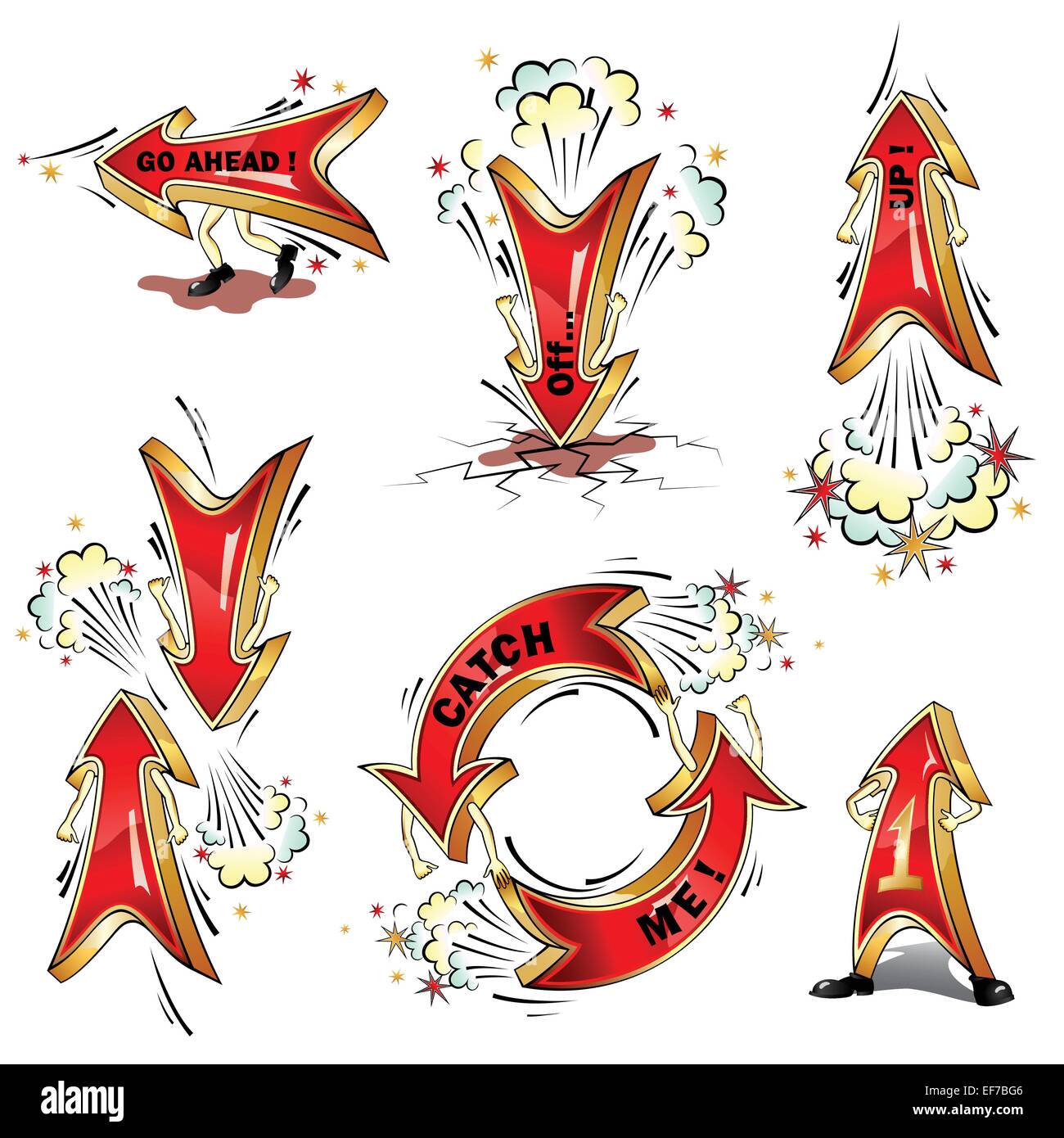 The red arrows in flight Stock Vector Images - Alamy