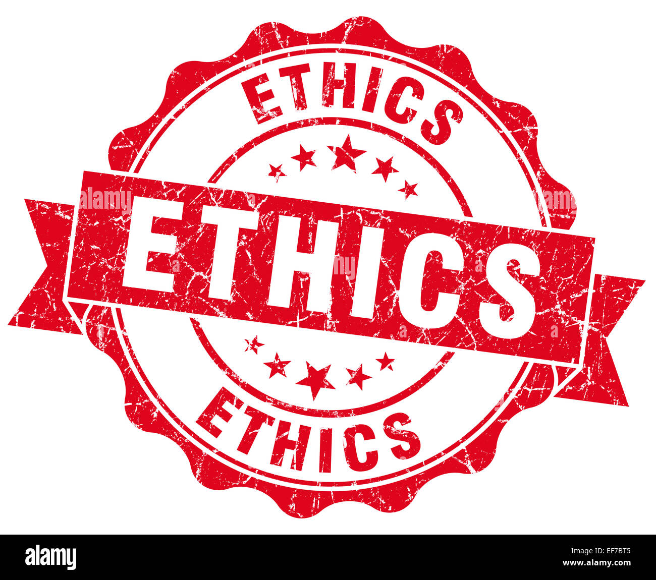 ethics red grunge seal isolated on white Stock Photo - Alamy