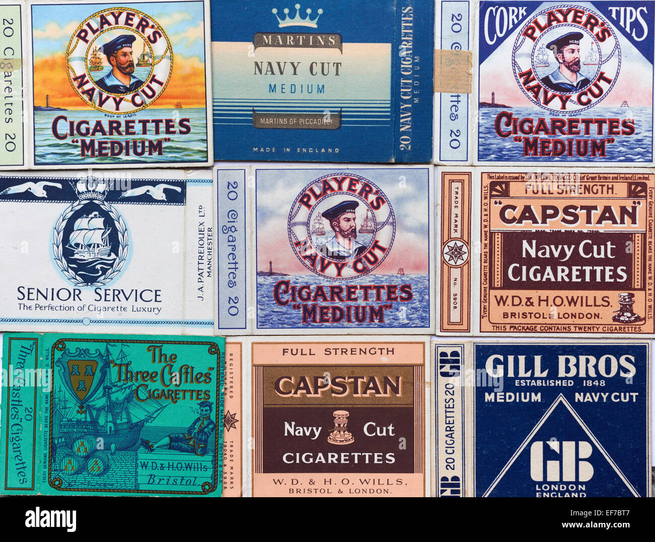 CIGARETTE BOXES, OLD, SECOND WORLD WAR, NAVY CUT Stock Photo - Alamy