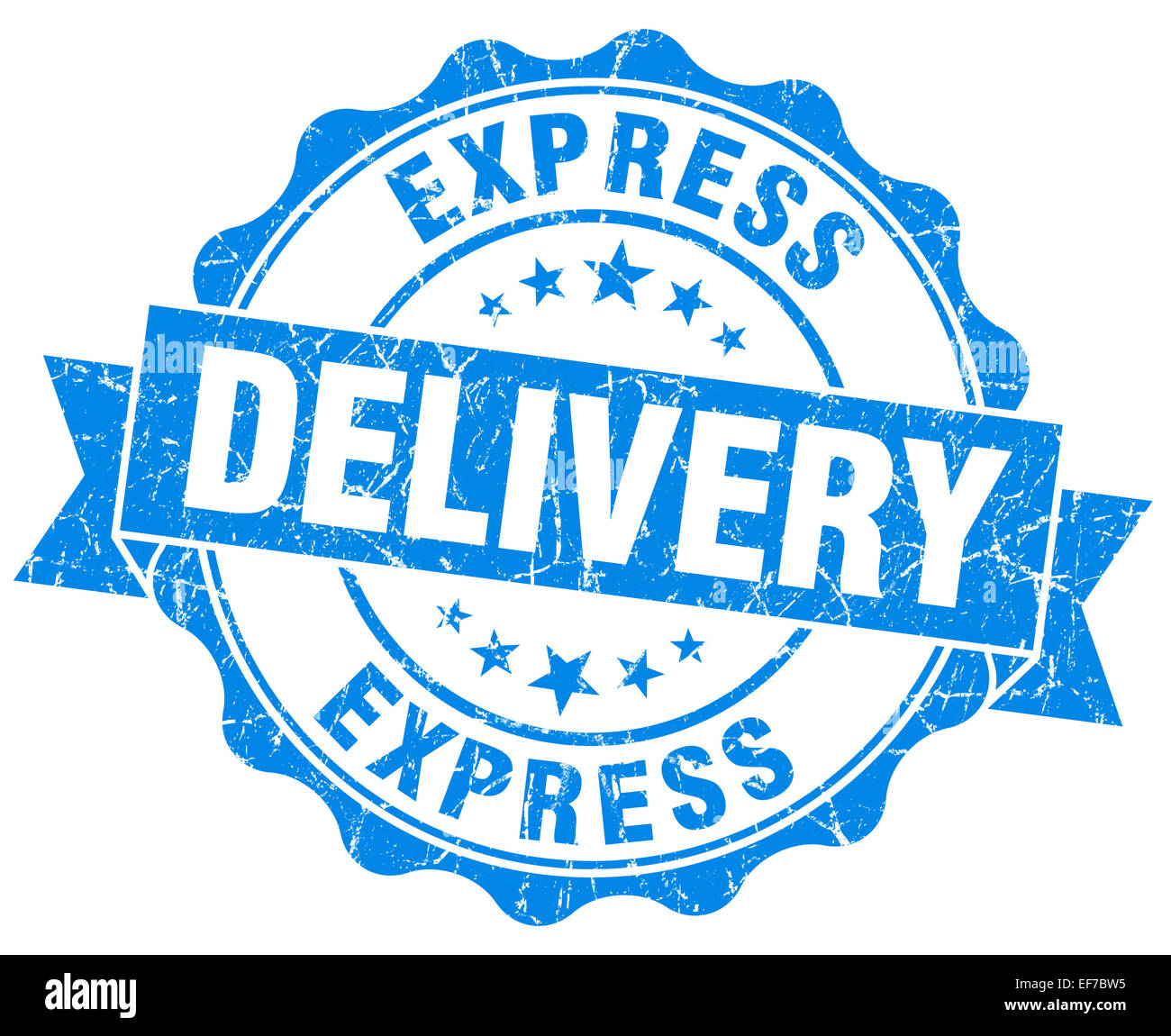 express delivery blue grunge seal isolated on white Stock Photo - Alamy