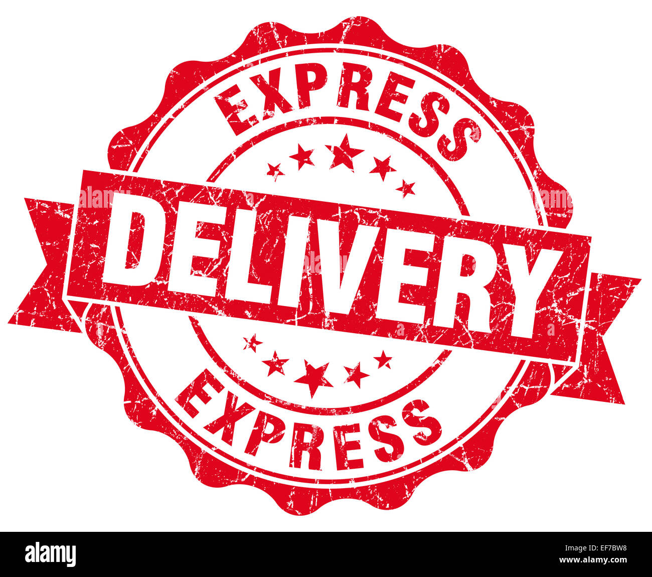 express delivery red grunge seal isolated on white Stock Photo - Alamy