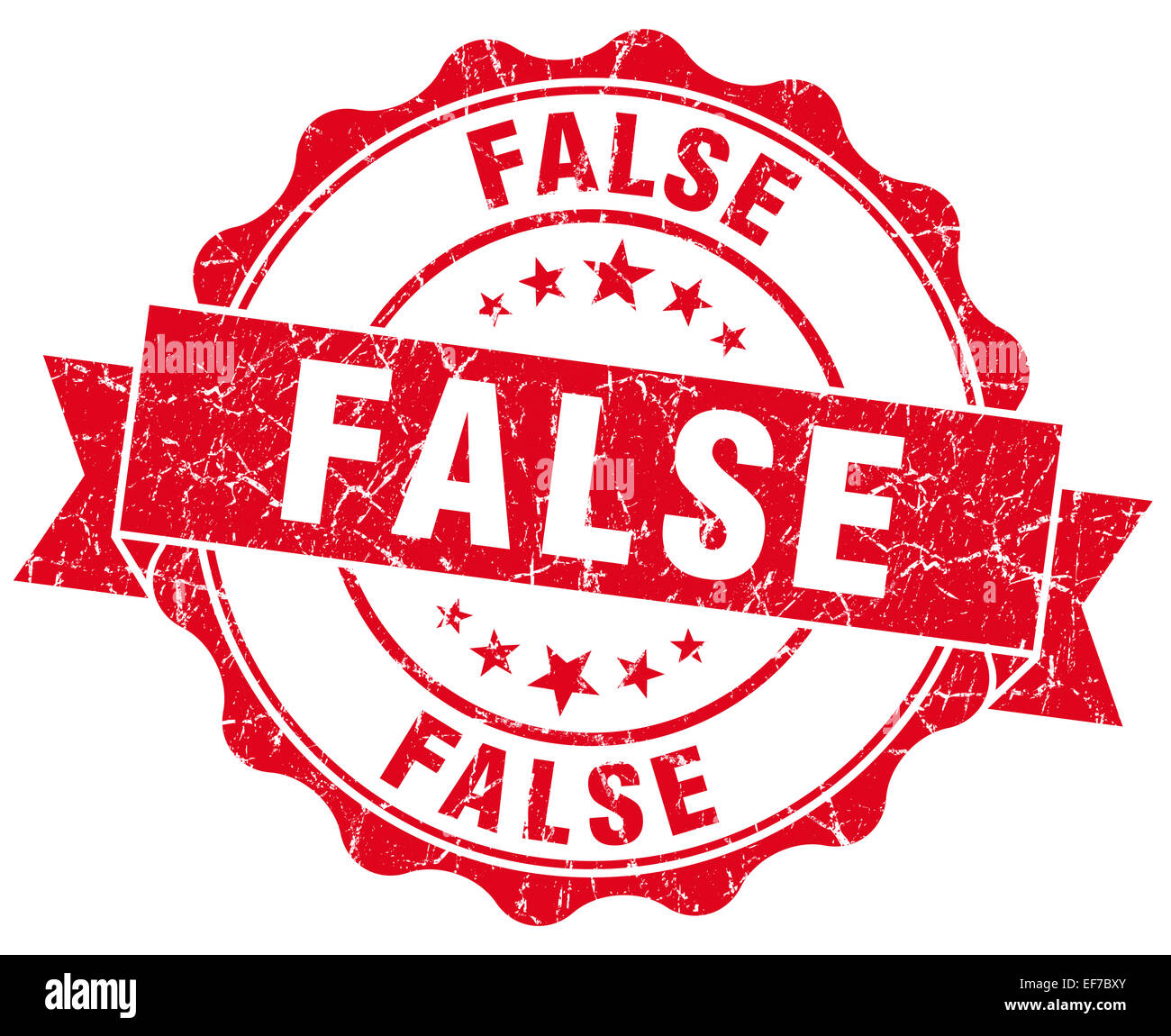 false red grunge seal isolated on white Stock Photo - Alamy