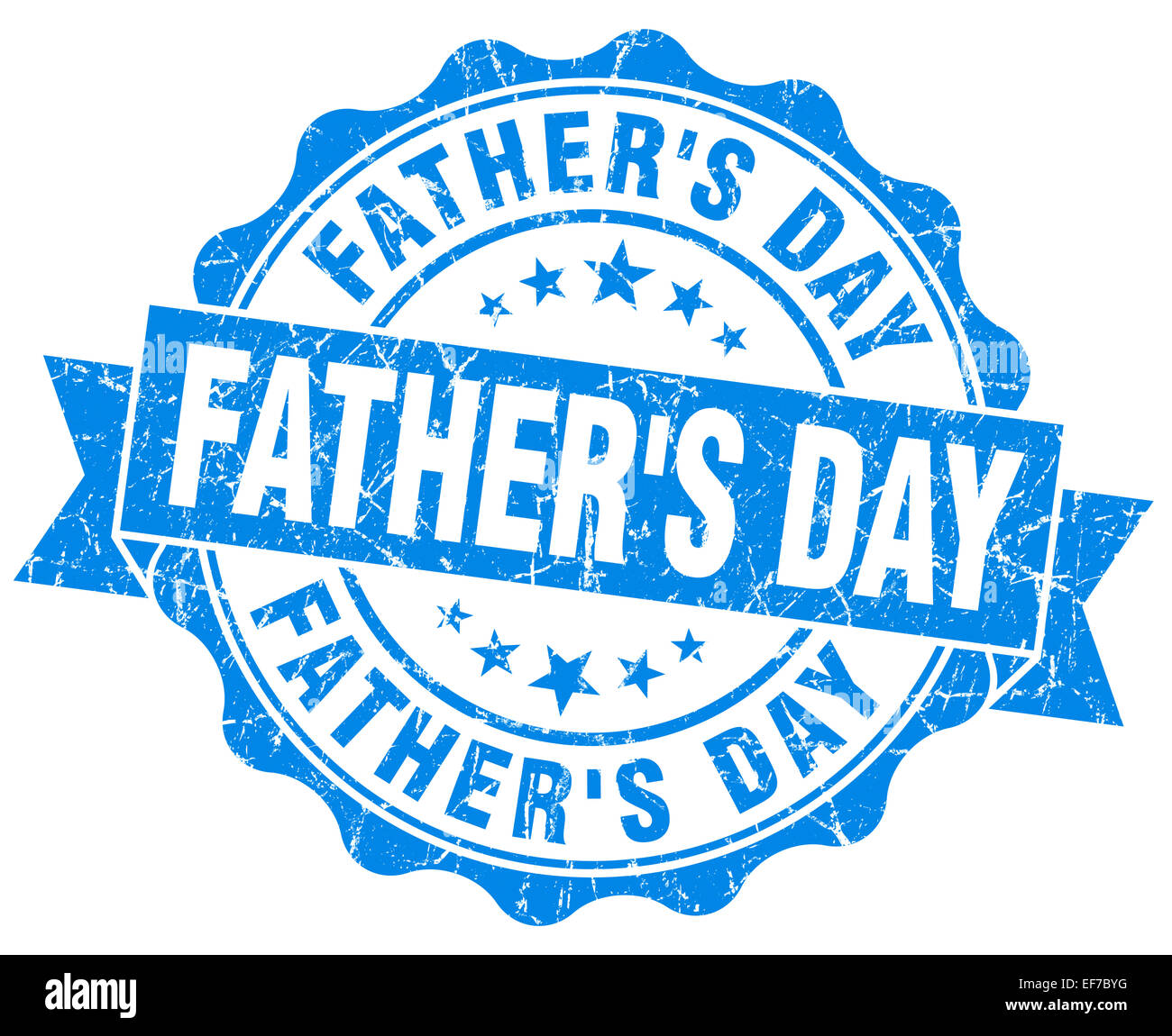 father's day blue grunge seal isolated on white Stock Photo - Alamy