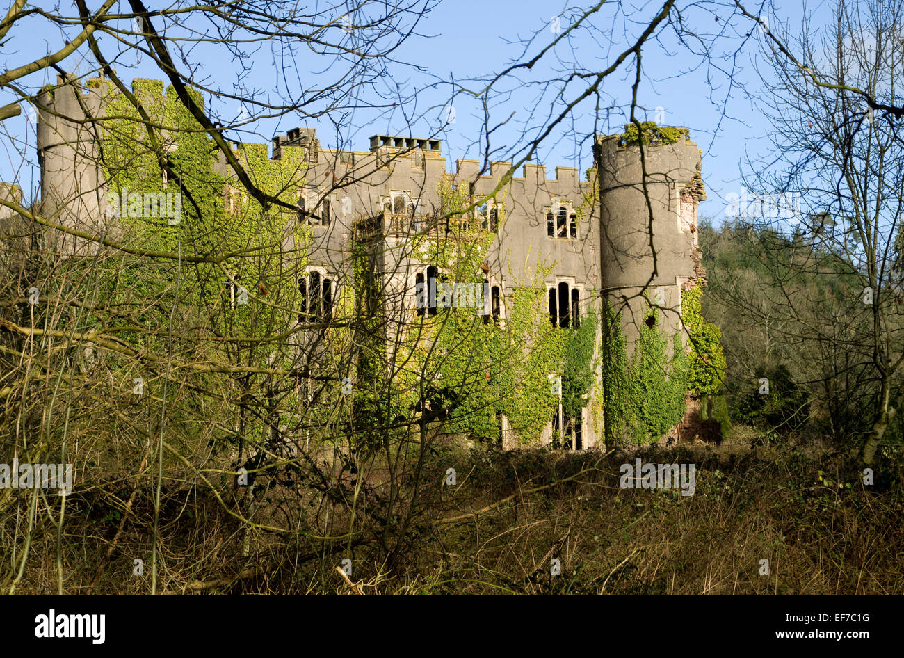 Ruin ruperra castle caerphilly derelict run down wales hi-res stock ...
